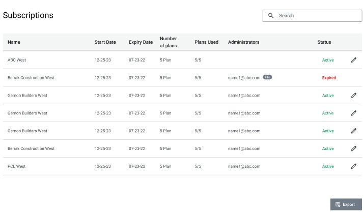 Subscription settings